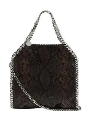 Stella McCartney Falabella Mini Tote Bag With Snake Print - Brown