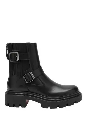 CHRISTIAN LOUBOUTIN Leather Biker Boots - Black