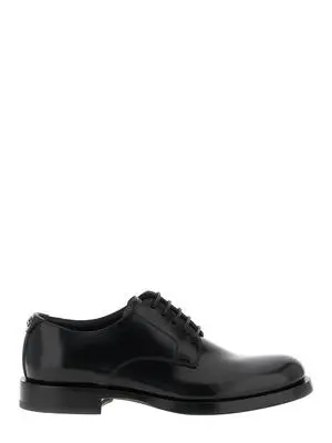 Dolce & Gabbana Brushed Calf Leather Derby Shoes - Black