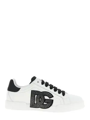 Dolce & Gabbana Portofino Light Strobel Sneakers - White/black