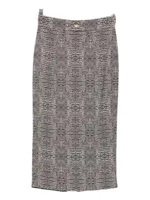Elisabetta Franchi Midi Skirt With Gold-tone Hardware - Black
