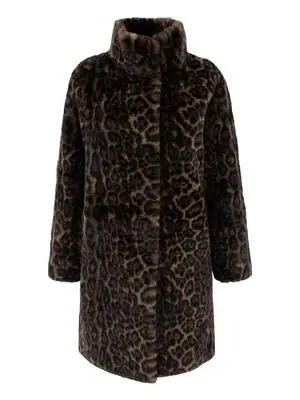 Apparis Blair Leopard Print Coat - Brown