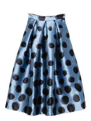 LUNATICA MILANO Printed Midi Skirt - Clear Blue