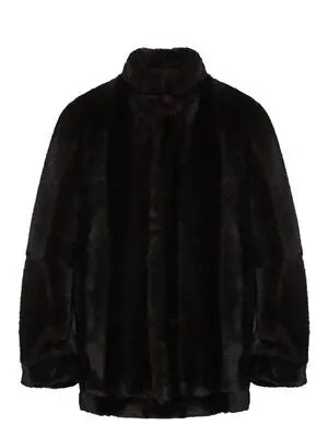 MAISON MARGIELA Faux Fur Jacket - Brown