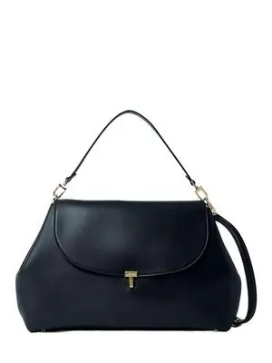 TOTÊME T-lock Leather Shoulder Bag - Black