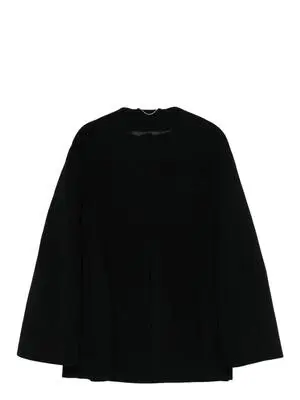 TOTÊME Wool Bell Sleeve Coat - Black