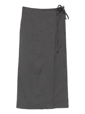 DUNST Midi Wrap Skirt - Grey