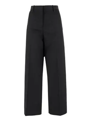 JIL SANDER Wool Straight-leg Trousers - Black