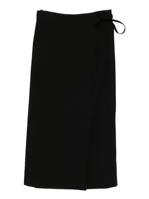 DUNST Midi Wrap Skirt - Black