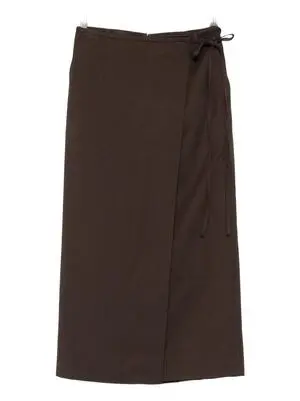 DUNST Midi Wrap Skirt - Brown