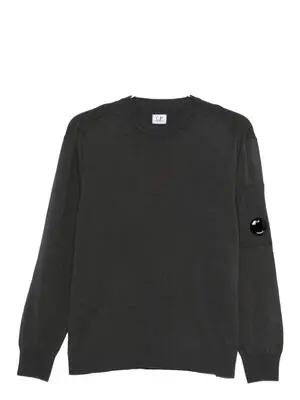C.P. COMPANY Logo Wool Crewneck Sweater - Grey