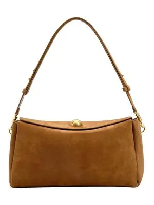 Ami Suede Leather Shoulder Bag - Brown