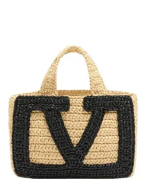 Valentino Garavani VIVA Superstar Crochet Small Tote Bag Black