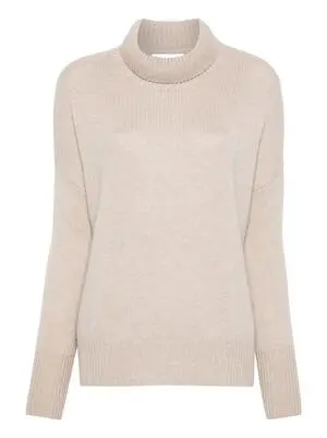 LISA YANG Heidi Cashmere Turtleneck Sweater Beige
