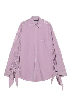 Balenciaga Striped Cotton Shirt - Burgundy