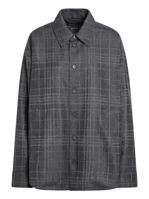 Balenciaga Wool Tartan Shirt Jacket - Grey