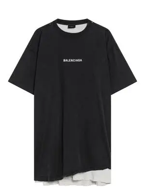 Balenciaga Faded Double Back T Shirt - Black