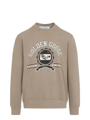 GOLDEN GOOSE Logo Cotton Sweatshirt - Beige