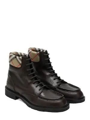 Burberry Leather Ankle Boots - Brown