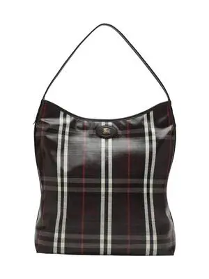 Burberry Shoulder Bag With Check Pattern And Detachable Pouch Red