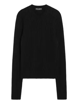 Dolce & Gabbana Ribbed Virgin Wool Sweater - Black