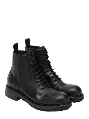DOLCE & GABBANA Lace-Up Leather Ankle Boots