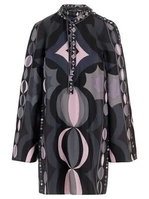 Emilio Pucci Silk Dress With Geometric Print - Red