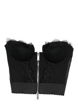 Dsquared2 Lace Trim Corset - Black