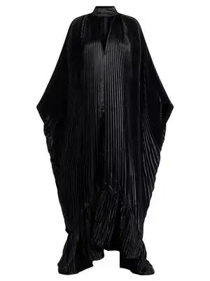 L'IDEE Pleated Ruffled Empire Dress - Black