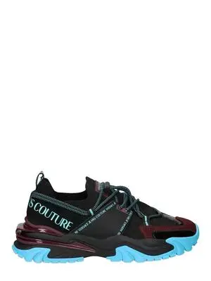 Versace Lace-up Panelled Sneakers - Black
