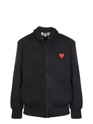 Play Comme Des Garcon Zip Logo Patch Sweatshirt - Black
