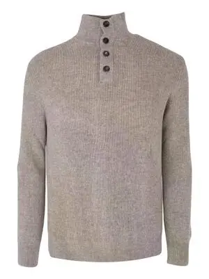 AGNONA Button-Detailed Turtleneck Jumper