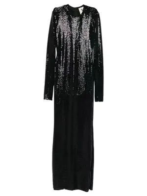 ANIYE BY Sequin-embellished Long-sleeve Gown - Black