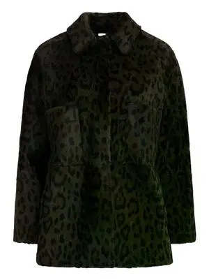 FURLING BY GIANI Leopard Print Coat With Pockets - Brown