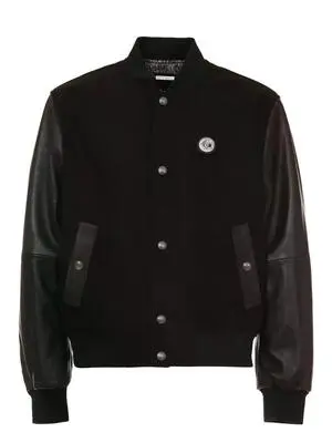 Just Cavalli Leather-sleeves Bomber Jacket - Black