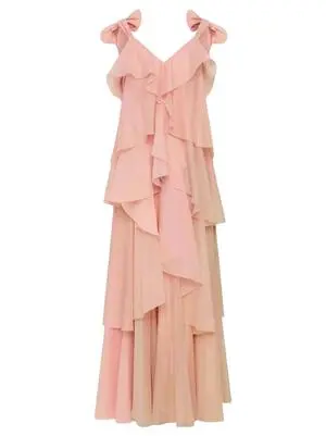 Aje Gracie Ruffled Bow Maxi Dress - Pink