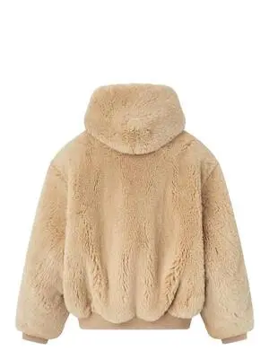 Fear Of God Alpaca Hooded Bomber Jacket - Camel