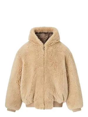 Fear Of God Alpaca Hooded Bomber Jacket - Camel