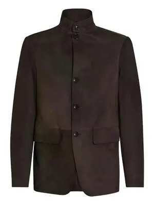 Zegna Secondskin Leather Jacket Brown