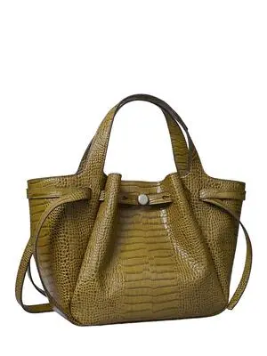 Tory Burch Small Romy Croc-embossed Tote - Shroom