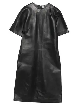 TOTEME Leather Midi Dress - Black