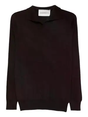 AMARANTO Polo-collar Sweater - Brown