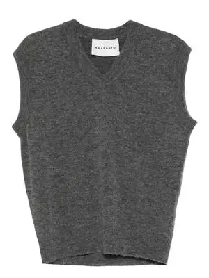 AMARANTO V-neck Sleeveless Vest - Grey