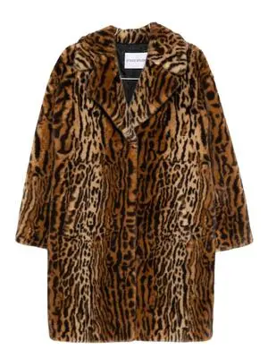 STAND STUDIO Camille Faux Fur Coat - Brown