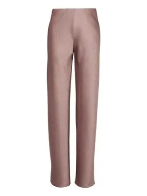 Vince High-rise Satin Straight Pants - Pink