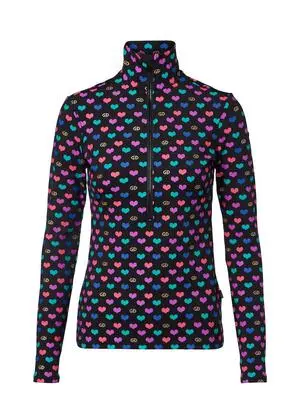 Goldbergh Cuori Printed Ski Top - Black