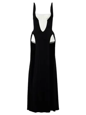 MUGLER Re/edit Crêpe Corset Gown - Black