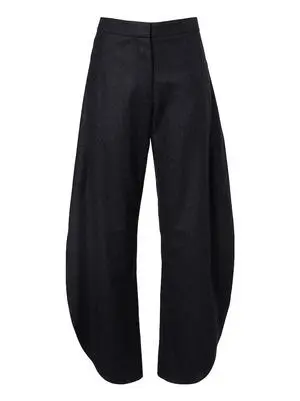 Alaïa Alaïa Wool Barrel-Leg Trousers Grey