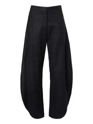 Alaïa Wool Barrel-leg Trousers - Grey