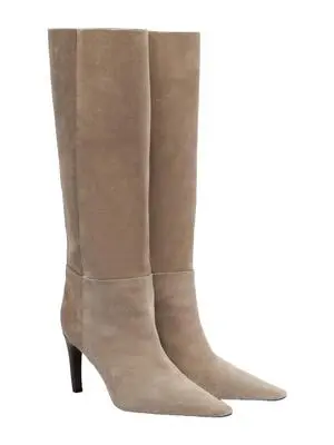 Brunello Cucinelli Monili Suede Knee-high Boots - Beige